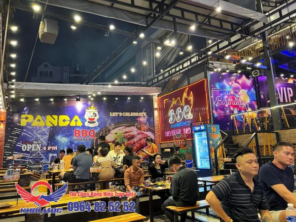 Chuỗi Bảng Hiệu Quán Ăn Panda BBQ - Thi Công Bảng Hiệu Nhà Hàng