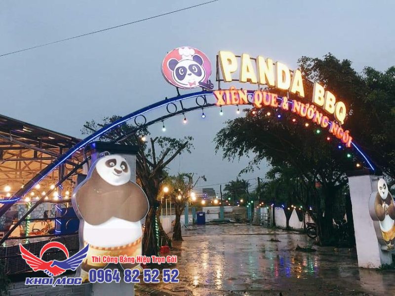 Chuỗi Bảng Hiệu Quán Ăn Panda BBQ - Thi Công Bảng Hiệu Nhà Hàng